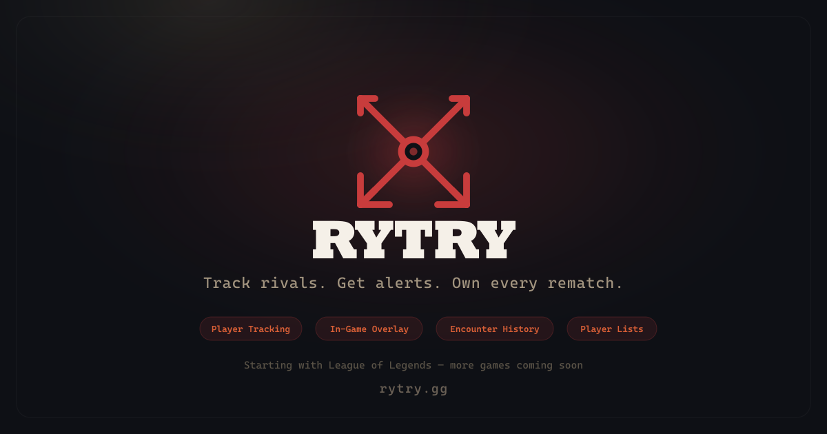 Rytry — Rival tracker & in-game overlay for competitive gamers